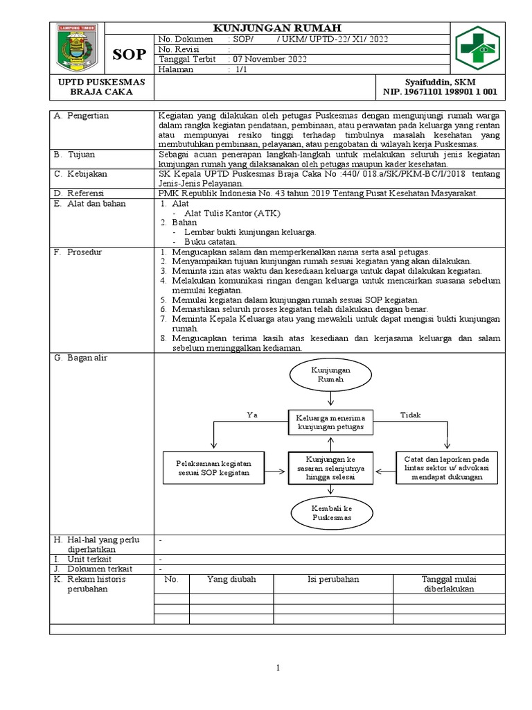 SOP Kunjungan Rumah | PDF