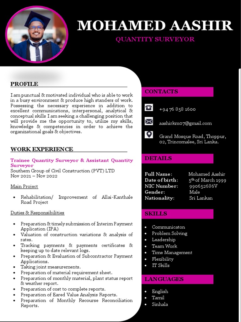 My CV | PDF | Measurement | Engineering