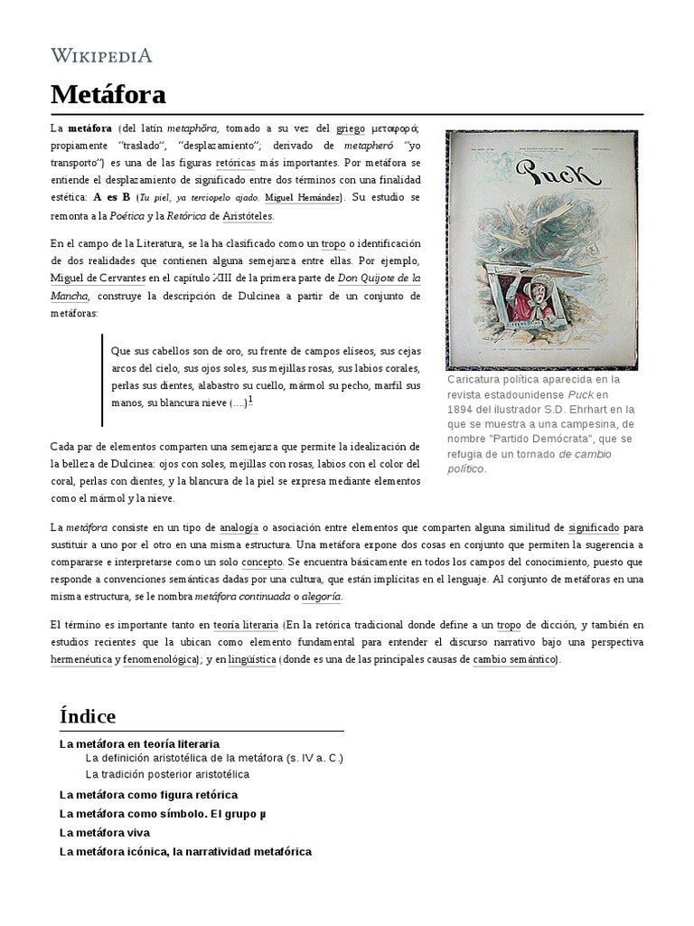 Definición y Tipos de Metáfora | PDF | Metáfora | Cognición