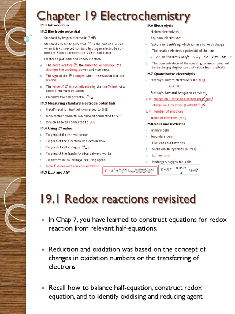GT Chapter 19 Electrochemistry Student-1 | PDF | Electrochemistry | Redox