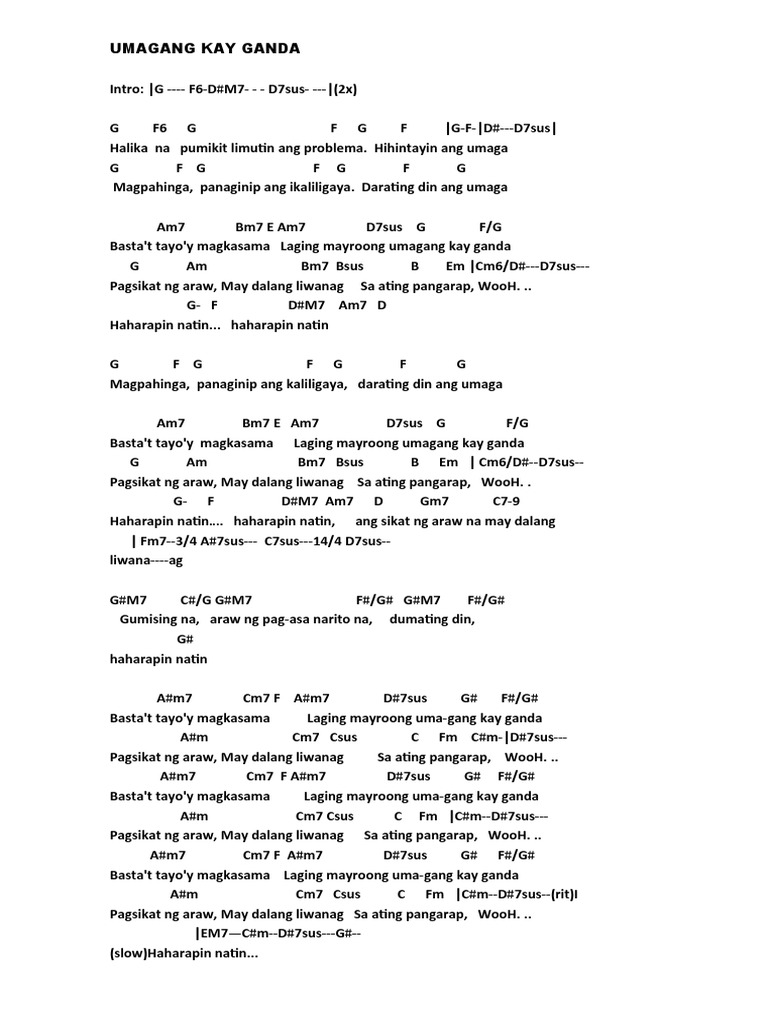 Umagang Kay Ganda Key of F | PDF