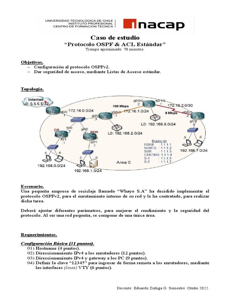 CS 02 - OSPF Con ACL | PDF | Enrutador (Computación) | Protocolos de capa de red