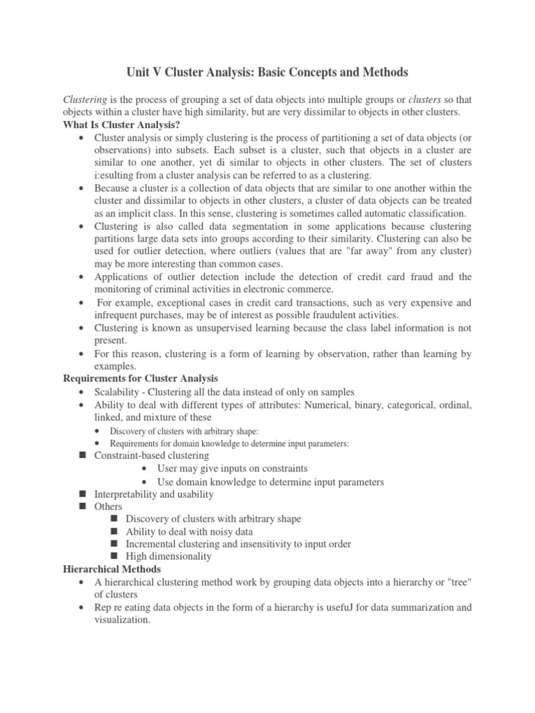 Data Mining Unit 5 | PDF | Cluster Analysis | Data Analysis