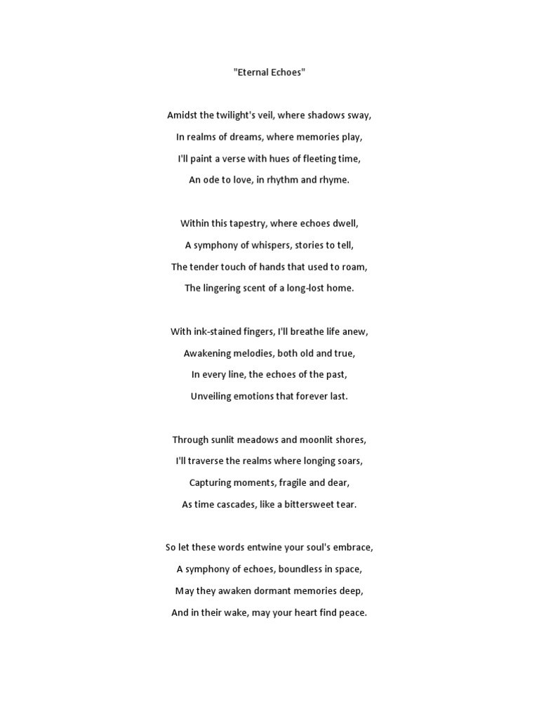 POEM Eternal Echoes | PDF