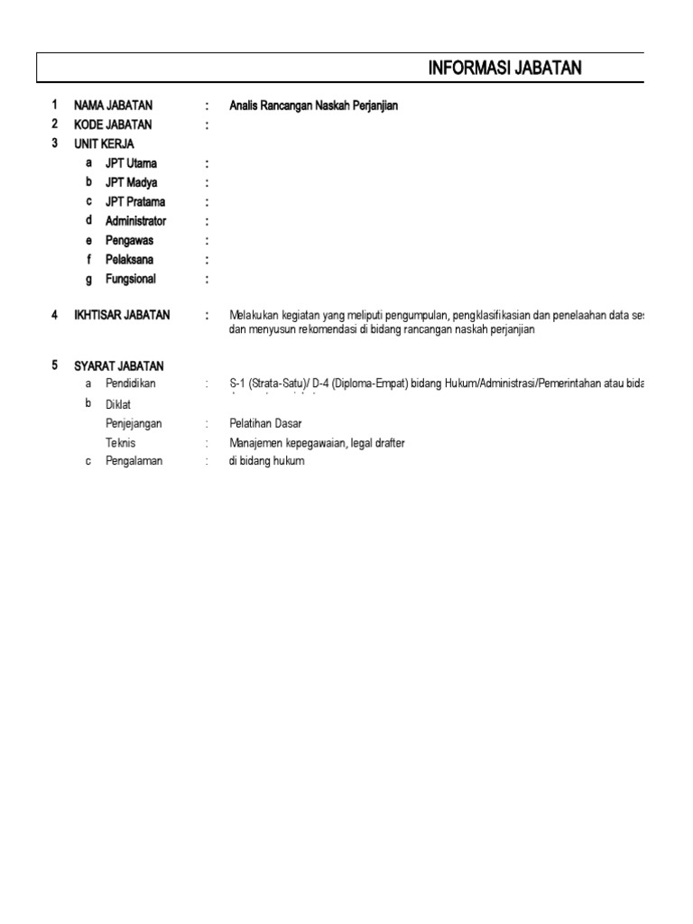 Infojab Dan ABK Analis Rancangan Naskah Perjanjian | PDF