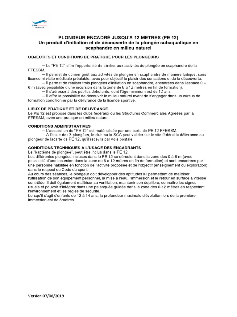 Qualification PE12 | PDF