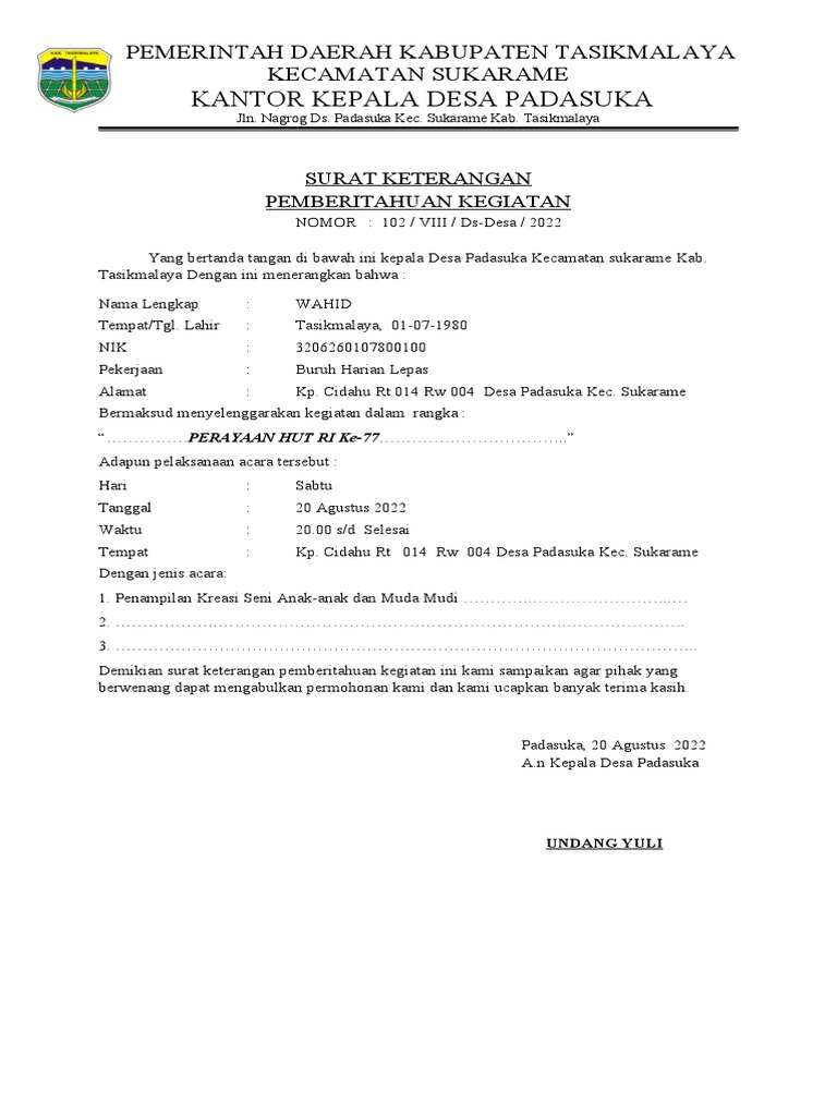 Ket Izin Rame - Rame | PDF