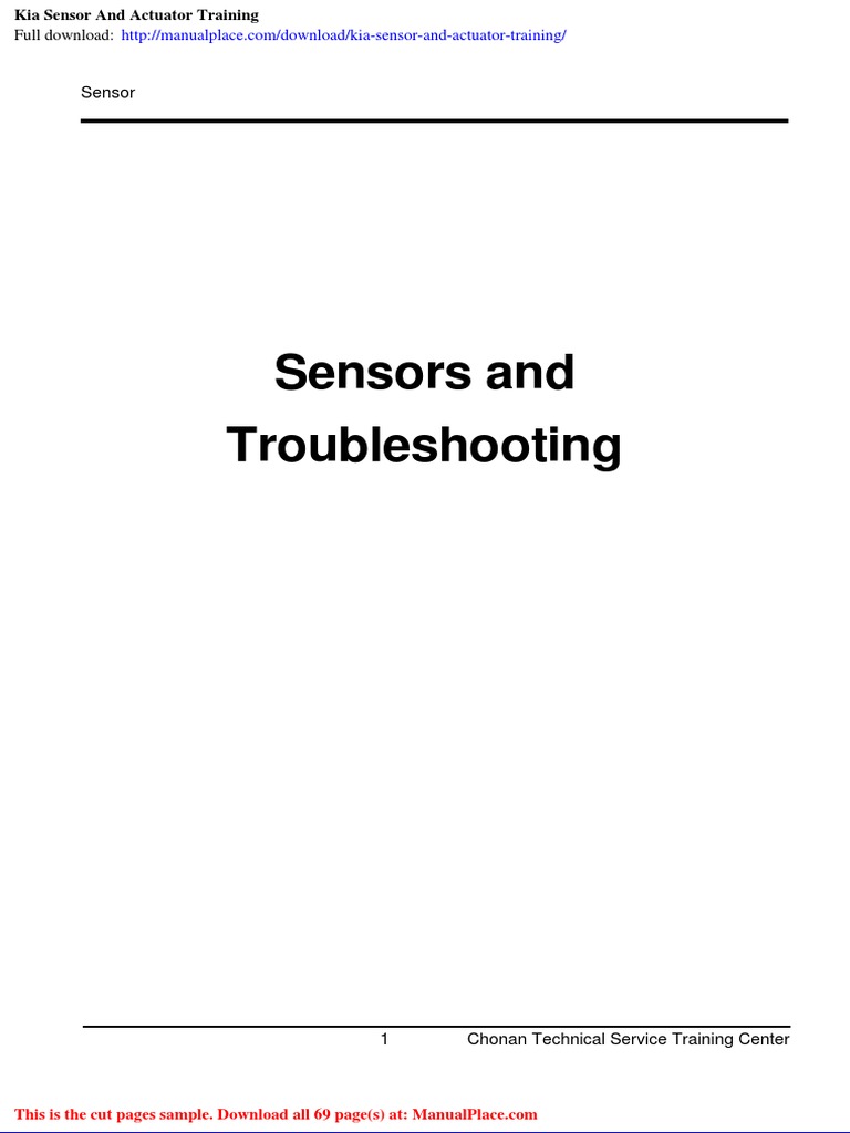 Kia Sensor and Actuator Training | PDF | Throttle | Mechanical Engineering