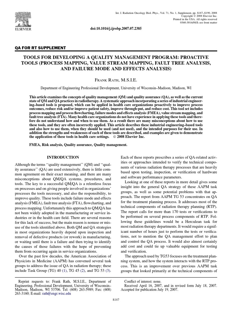 Tools For Developing A Quality Management Program Proactive | PDF ...