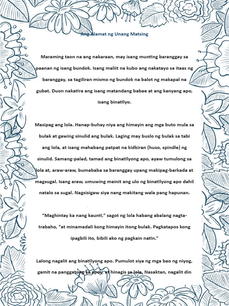 Ang Alamat NG Unang Matsing | PDF