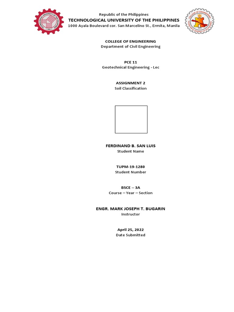 SanLuis PCE11 A2 Soil Classification | PDF