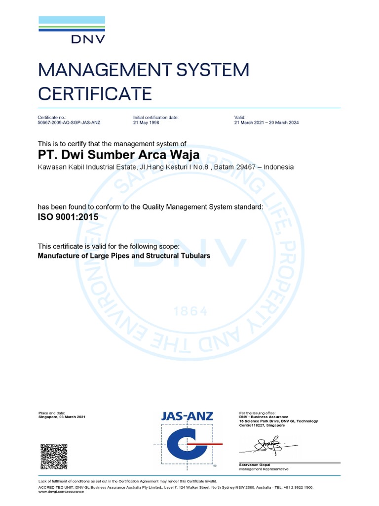 Iso-9001-50667-2009-Aq-Sgp-Jas-Anz 200324 | PDF | Business | Technology & Engineering