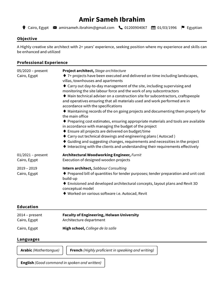 Amir Sameh Ibrahim | PDF | Architect | Autodesk Revit