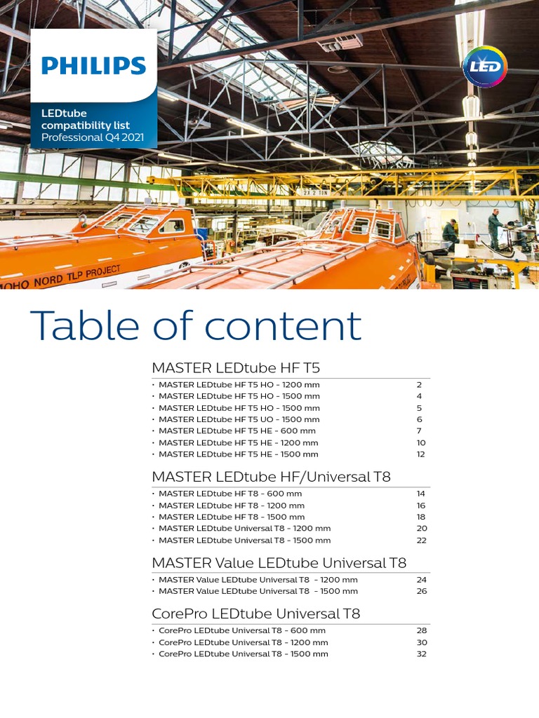 Led Tube HF Ballast Compatibility List Q4 2021 | Download grátis PDF ...