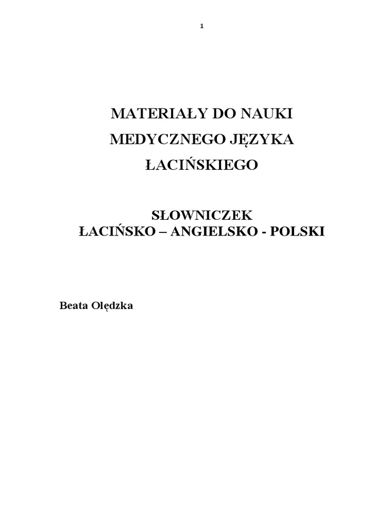 Jezyk Latynski W Medycynie | PDF