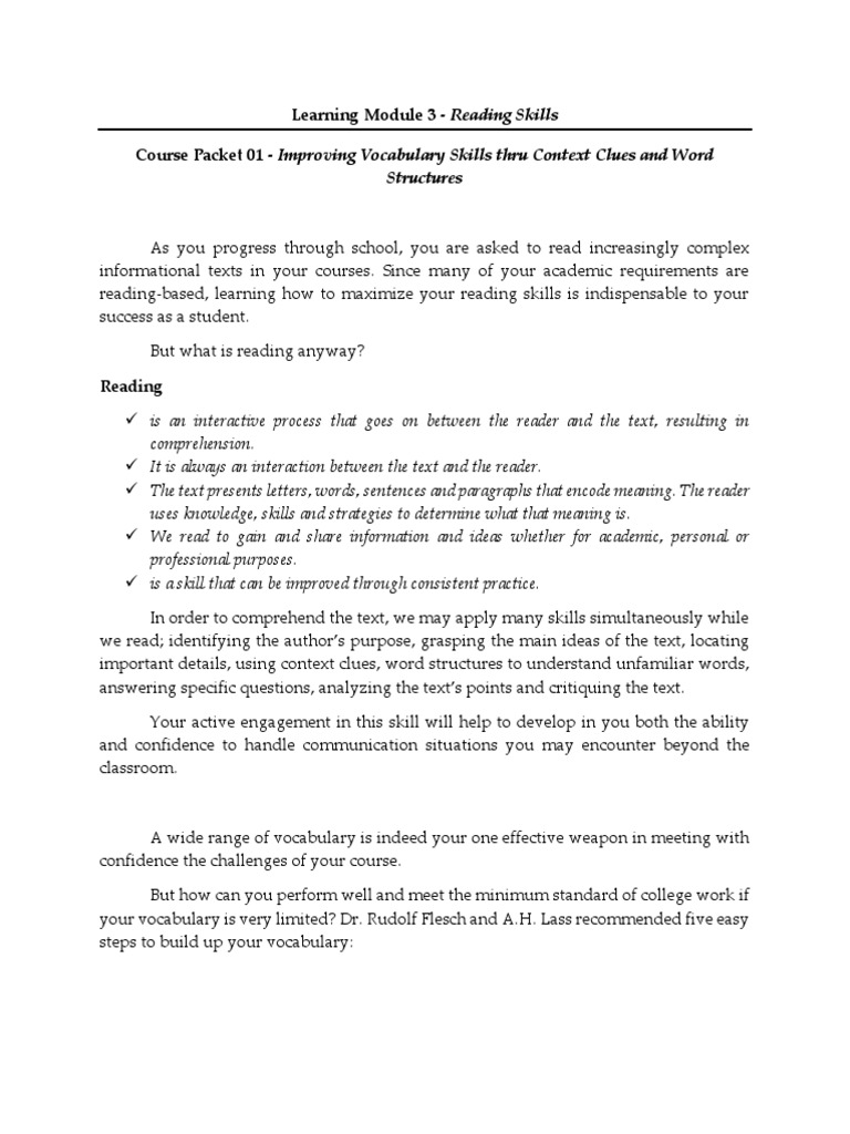 ESEN Module 3 - CP1&2 Reviewer | PDF | Cognition | Linguistics