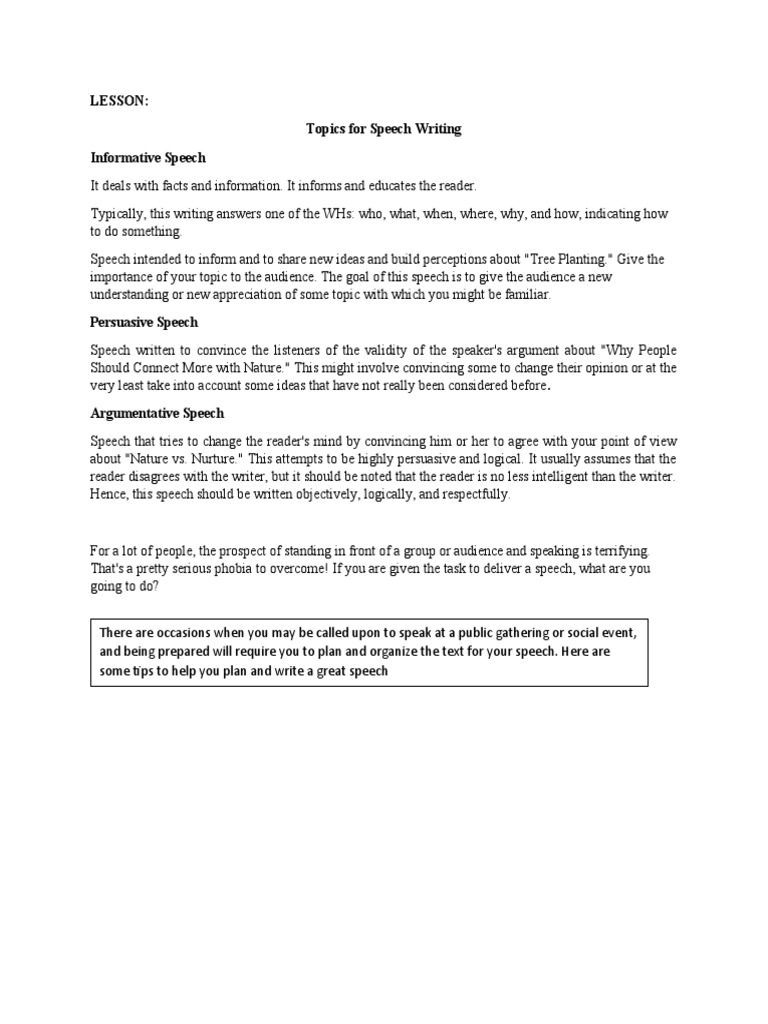 LESSON FOR WRITING TECHNIQUES | PDF