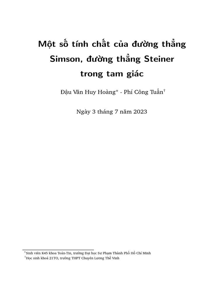 Đường thẳng Simson Steiner | PDF