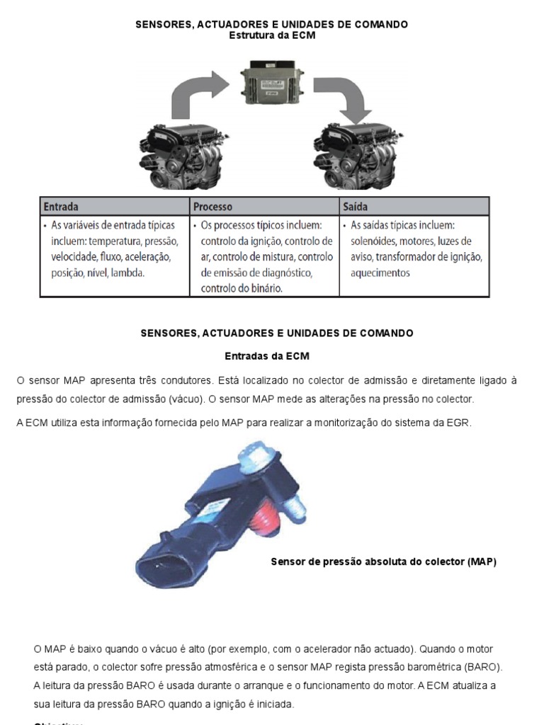Sensores e Atuadores em Veículos | PDF | Motores | Rede elétrica