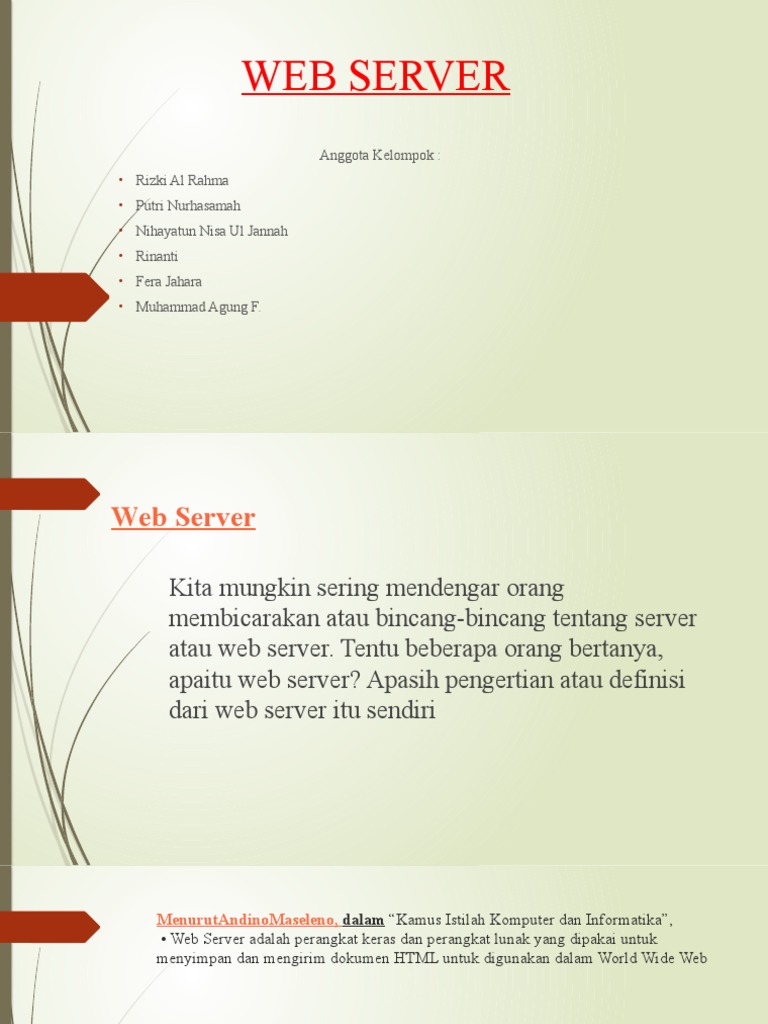 Presentasi Kelompok PPT Web Server | PDF | Teknologi & Rekayasa
