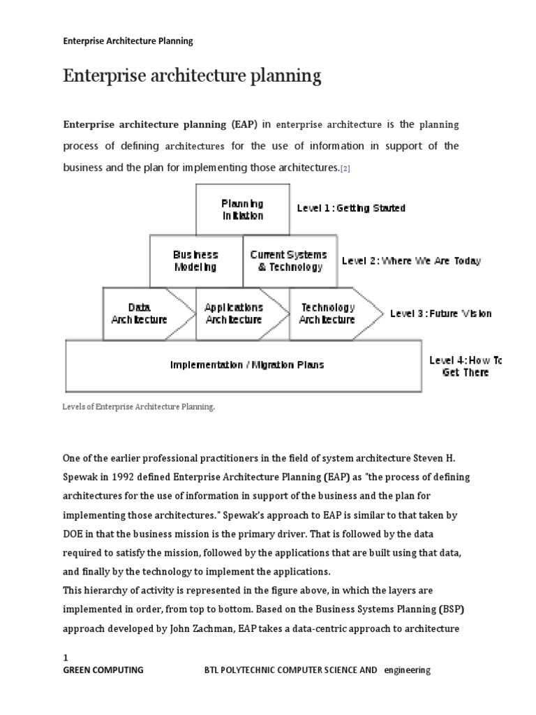Enterprise Architecture Planning | PDF | Enterprise Architecture | Design