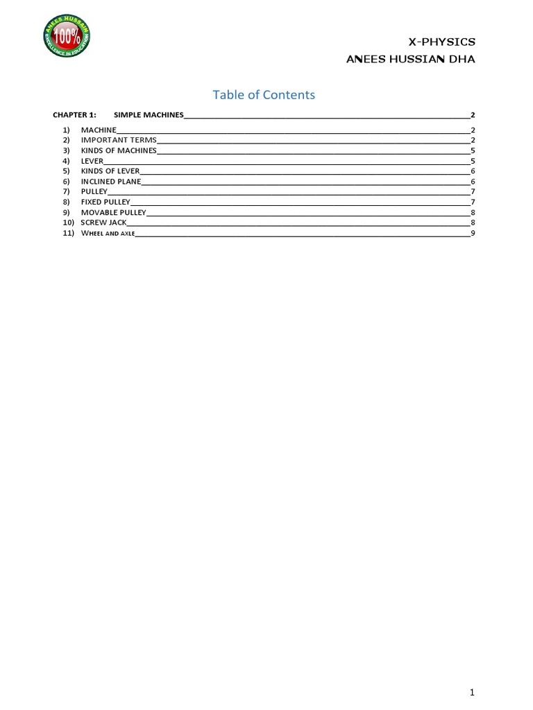 Class X-Physics (Simple Machines) | PDF | Lever | Machines