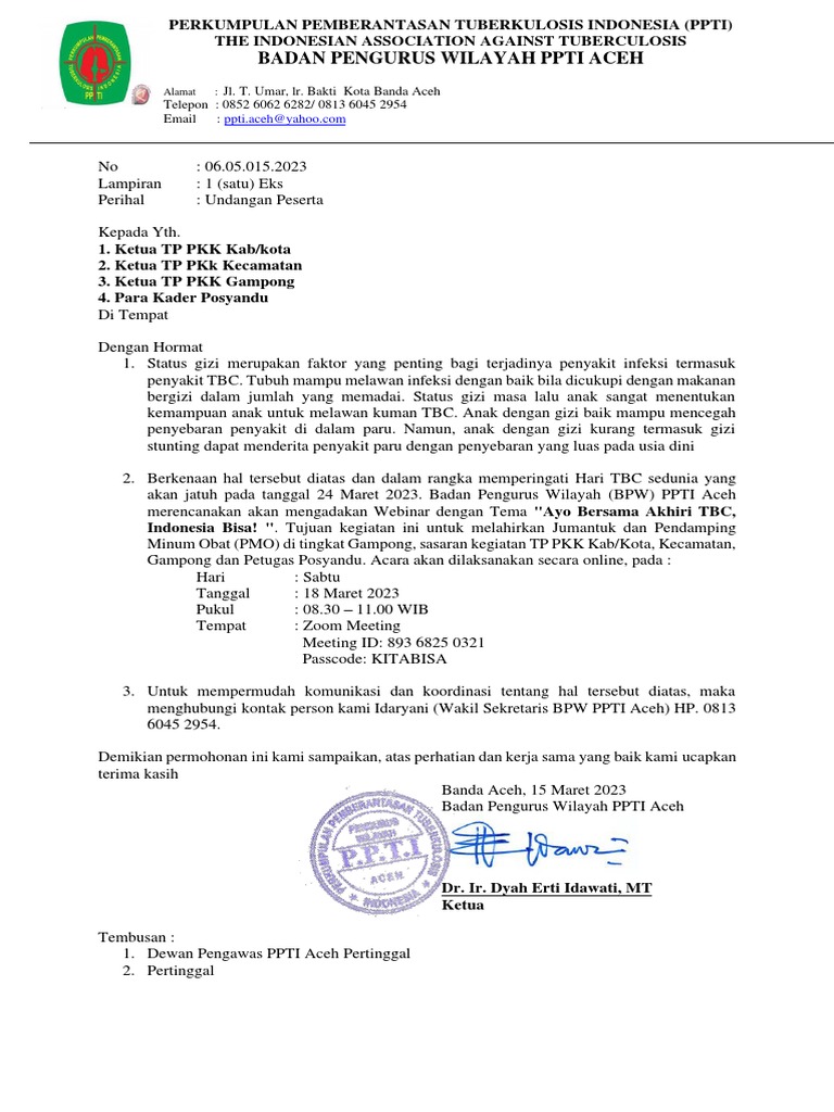 Surat Undangan Peserta | PDF