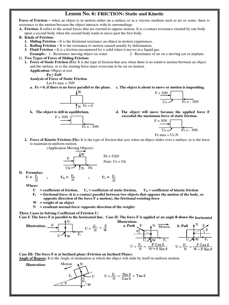 Lesson No.6.Lecture - Physics For Engineers - Friction.may2023-1 | PDF ...