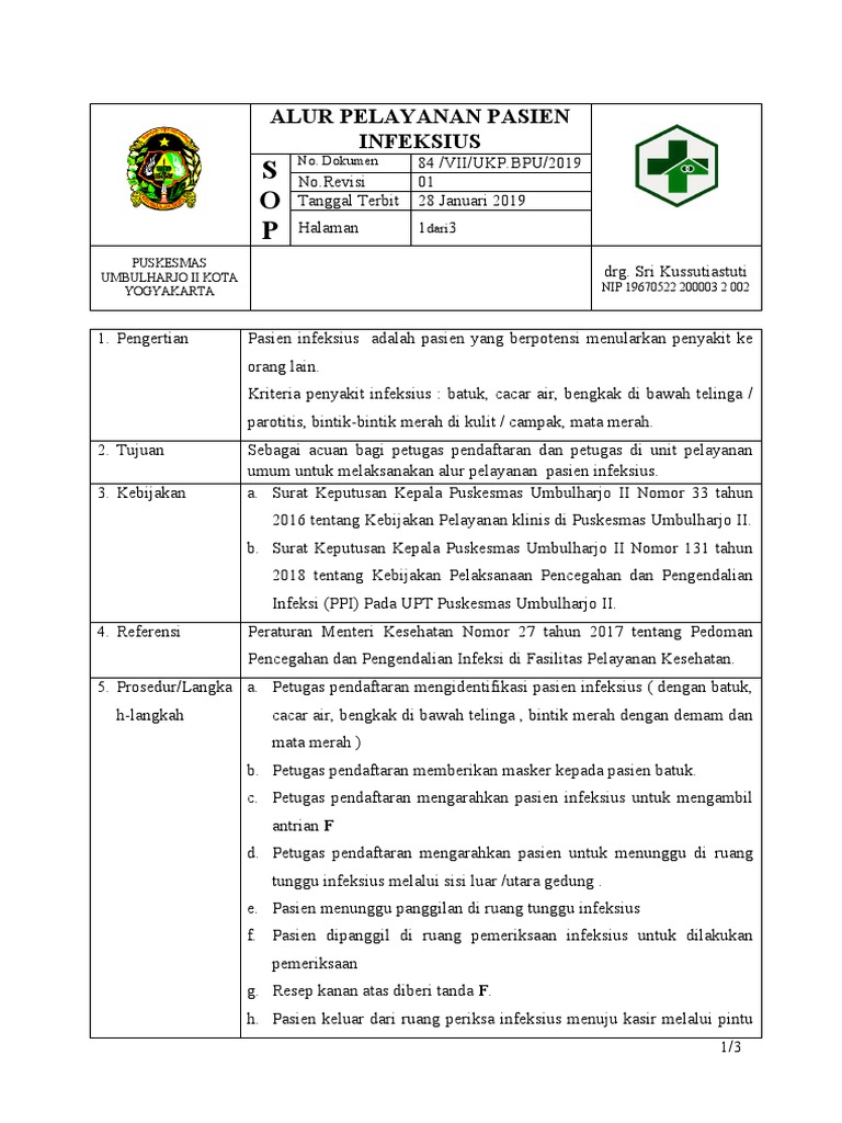 Sop Alur Pasien Infeksius | PDF