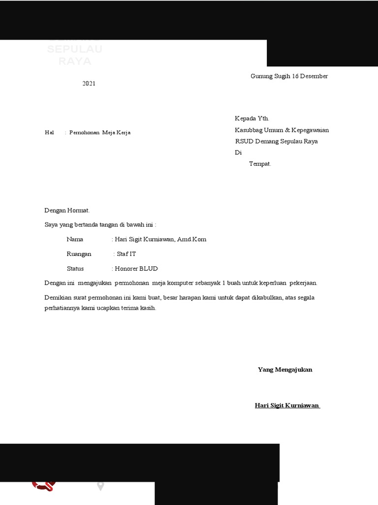 Permintaan Meja | PDF