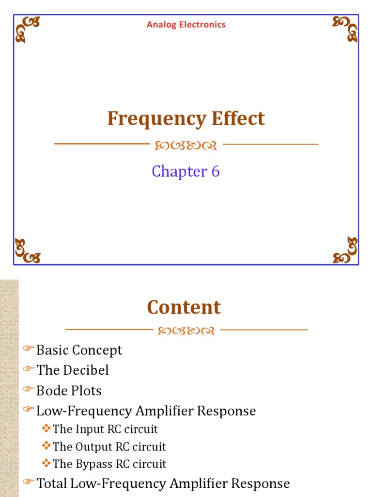 6 - Frequency Effect | PDF | Amplifier | Decibel