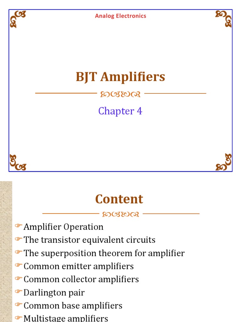 4 - BJT Amplifiers | PDF | Amplifier | Bipolar Junction Transistor
