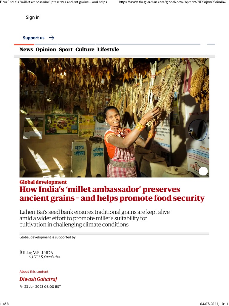 How India's Millet Ambassador' Preserves Ancient Grains - and Helps ...