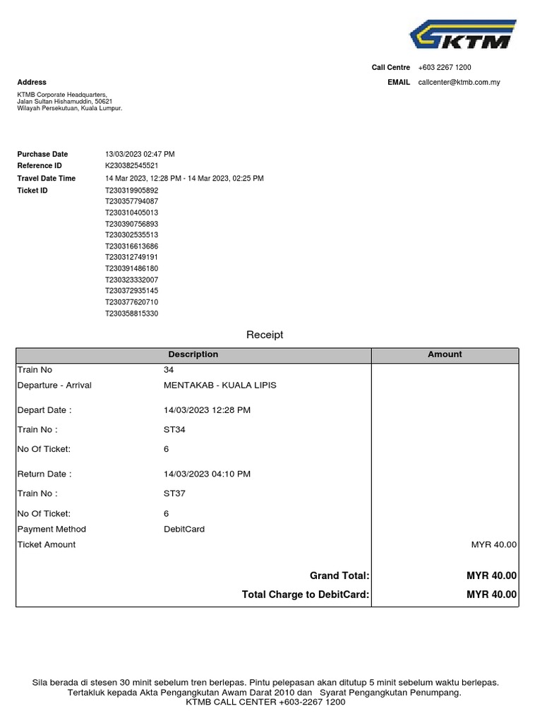 KTM Receipt 1685196100351 | PDF