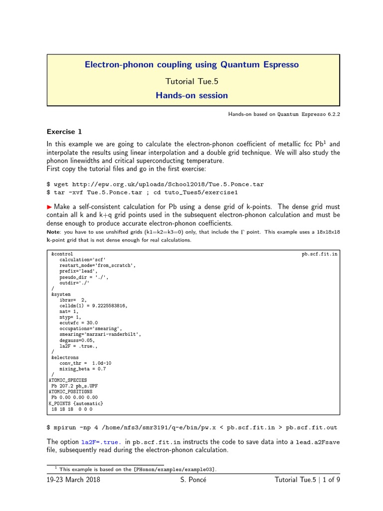 QE Hands-On | PDF | Superconductivity | Parameter (Computer Programming)