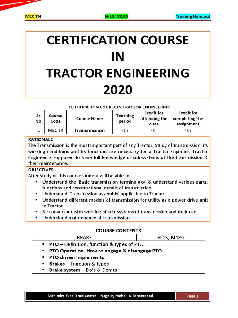 Brake | PDF | Brake | Tractor