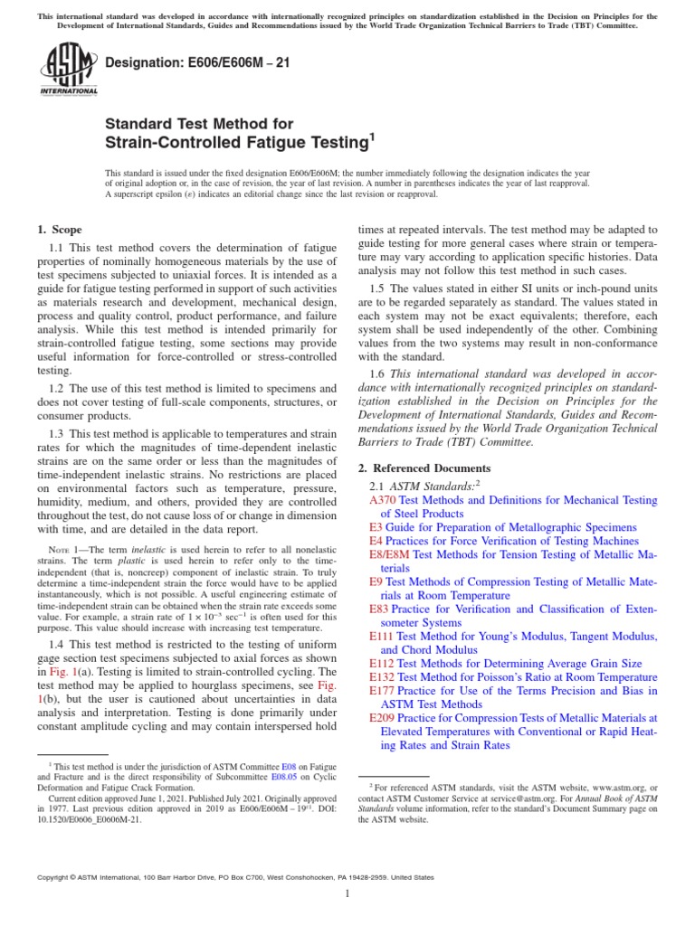 Strain-Controlled Fatigue Testing: Standard Test Method For | PDF ...