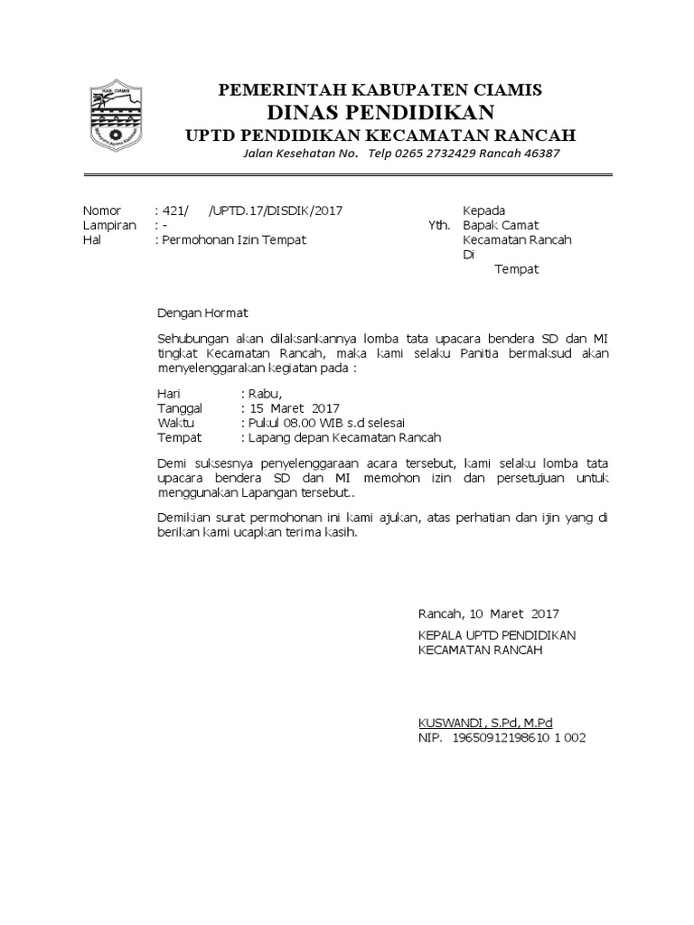 Surat Ijin Tempat | PDF