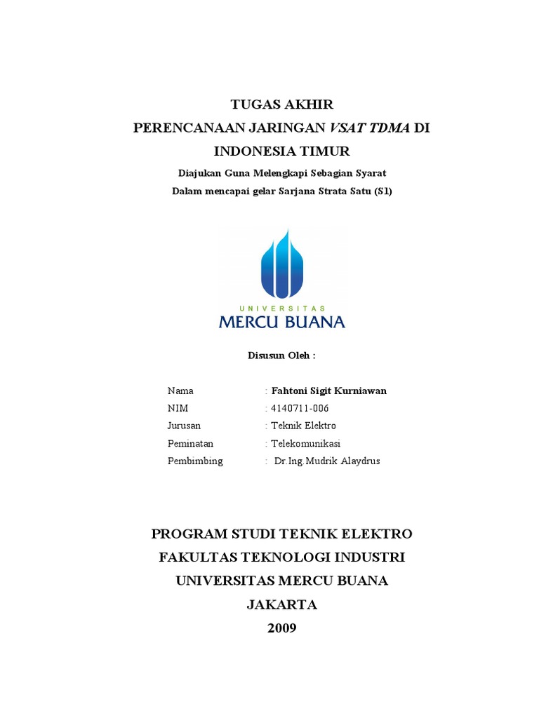 Adoc - Pub Tugas Akhir Perencanaan Jaringan Vsat Tdma Di Indo | PDF