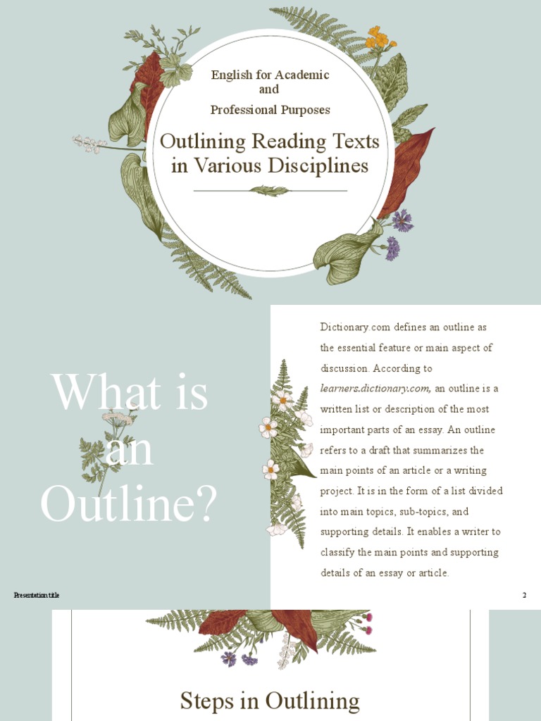 Outlining Reading Texts | PDF