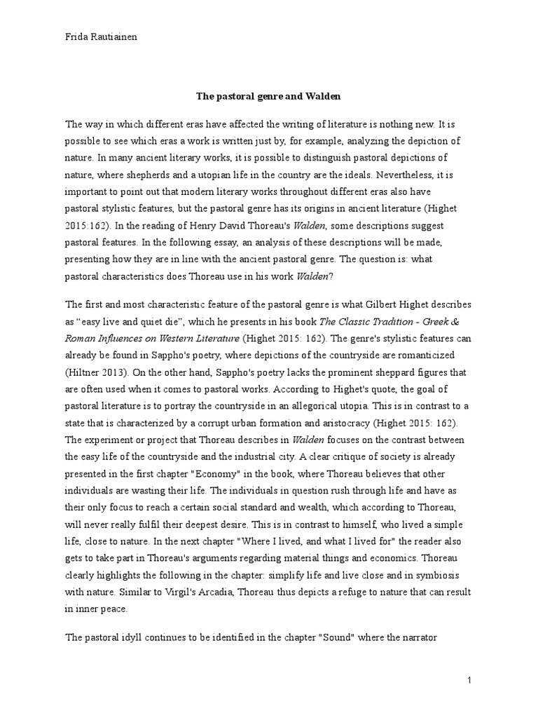 Sample 4 | PDF | Walden | Henry David Thoreau