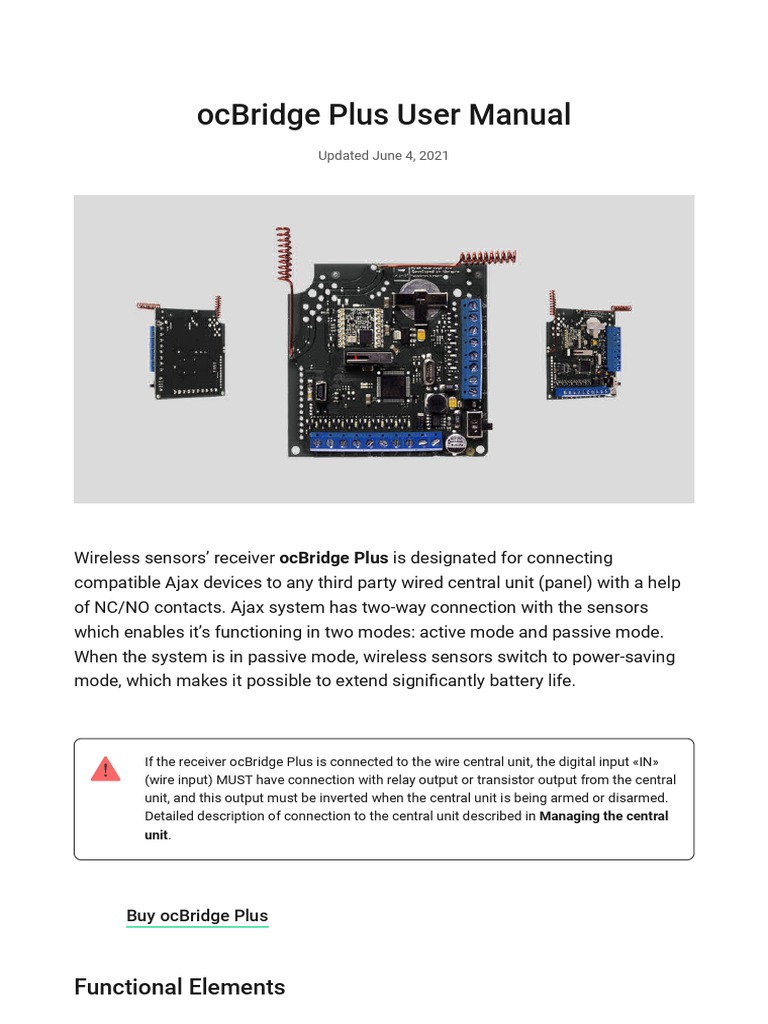 ocBridge Plus Integration Guide | PDF | Sensor | Device Driver