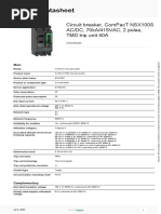 Product Datasheet: Circuit Breaker Compact Nsx100F, 36ka at 415vac, TMD ...