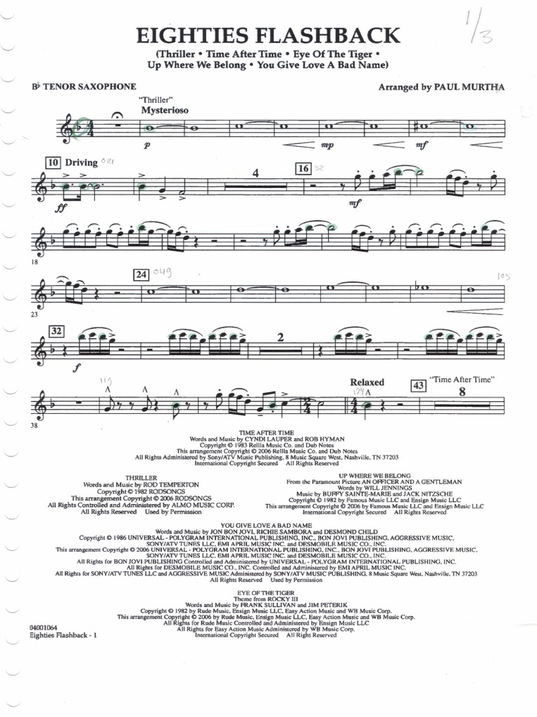 Eighties Flasback - Ten Sax (Kleur) | PDF