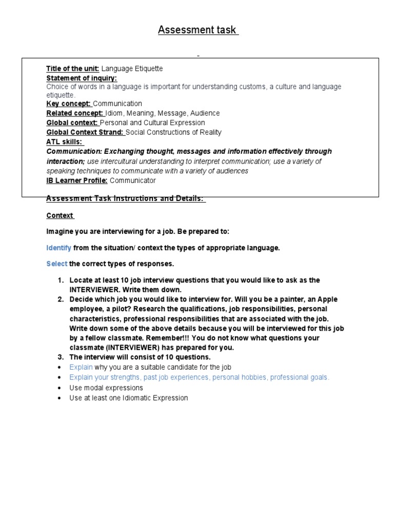 G9 LA Task Sheet Language Etiquette 1 | Download Free PDF ...