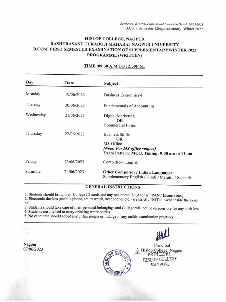 W 2022 Sem 1 Supplementary Exam Tt Pdf
