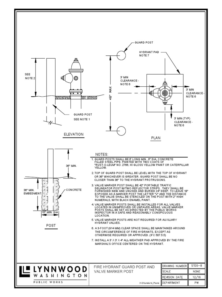 Fire Hydrant Installation Standards | PDF | Civil Engineering | Equipment