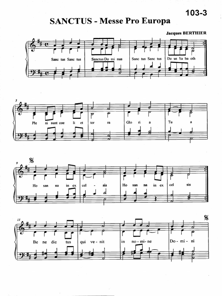 Messe PRO EUROPA - Sanctus | PDF