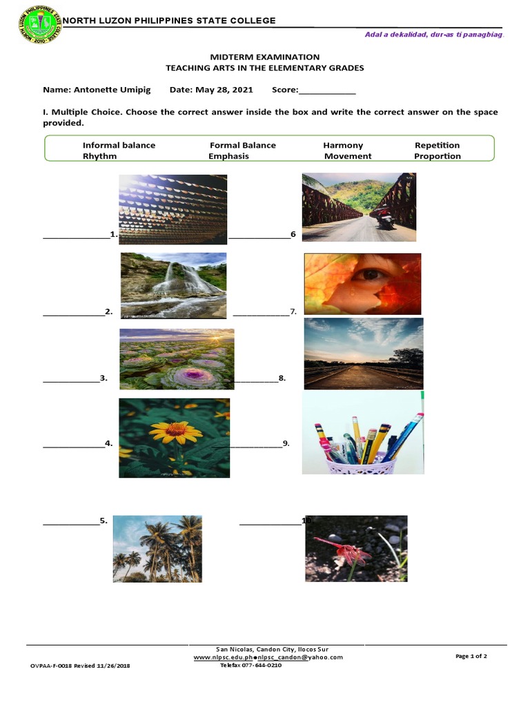 Arts - Mid - Exam | PDF | Teachers | Cognition