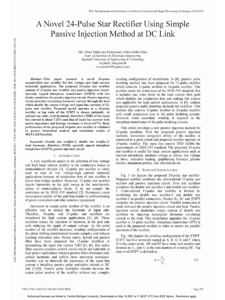 24 Pulse | PDF | Rectifier | Transformer